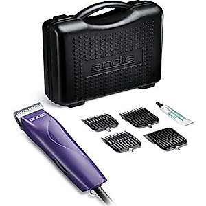 Andis 21420 EasyClip Pro-Animal 7-Piece Detachable Blade Clipper Kit, Animal/Dog Grooming, Purple MBG-2