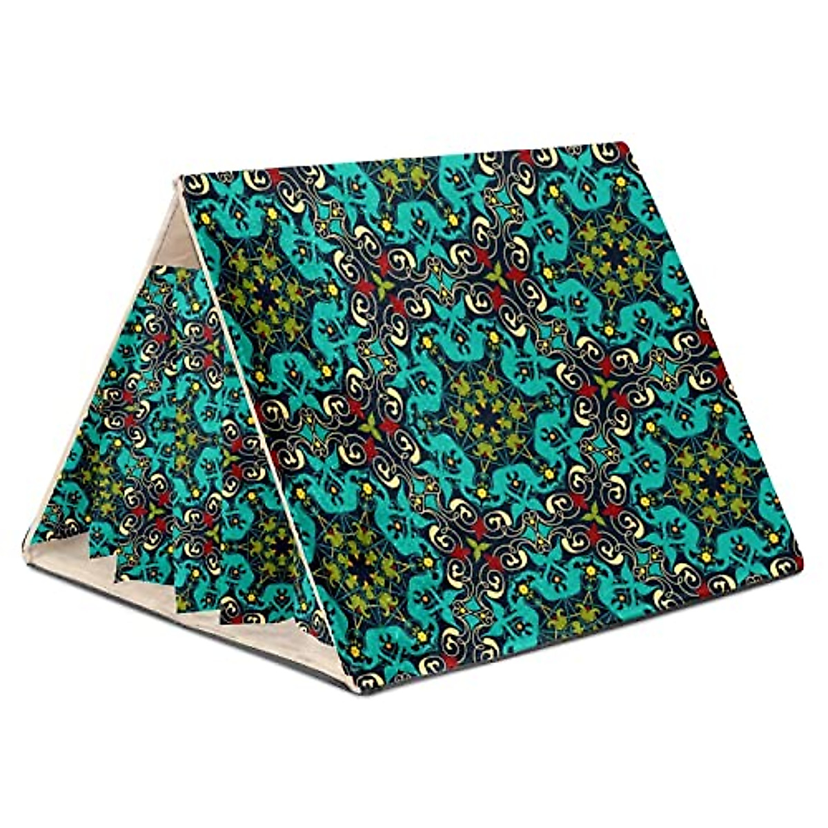 Y-DSIWX Guinea Pig House Bed, Rabbit Large Hideout, Small Animals Nest Hamster Cage Habitats Aesthetic Mandala Green Psychedelic