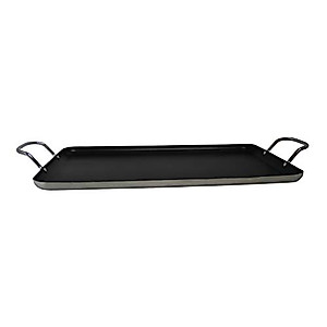 Imusa USA Nonstick Stovetop Double Burner Griddle with Metal Handles, 17-Inch, Black
