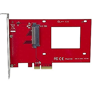 StarTech.com U.2 to PCIe Adapter - x4 PCIe - For 2.5" U.2 NVMe SSD - SFF-8639 PCIe Adapter - U.2 SSD - PCIe SSD - U.2 drive , TAA (PEX4SFF8639)