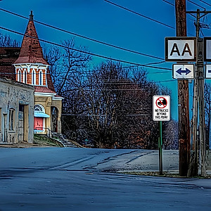 Large No Trucks Beyond This Point Sign, 18"x 12" .040 Aluminum Reflective Sign Rust Free Aluminum-UV Protected and Weatherproof