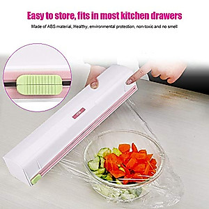 Food Wrap Cutter, Home Plastic Food Wrap Dispenser Cutter Foil and Cling Film Cutter Kitchen Storage Accessories