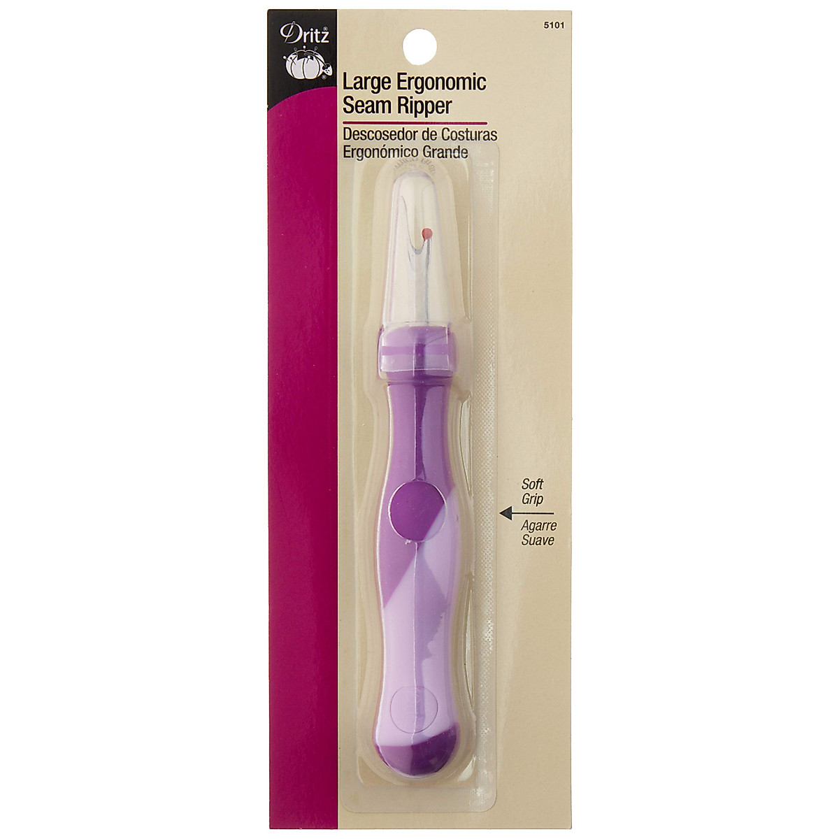 Dritz Large Ergonomic Soft Grip, 1 Count, Purple Seam Ripper