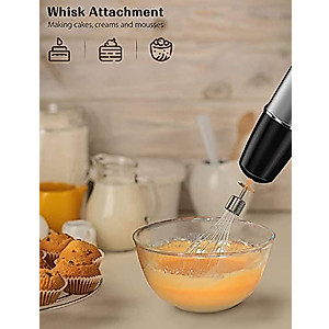 Aibesy Hand Blender Electric,Handheld Immersion Blender,Stick Blender with 6 Adjustable Speeds and Turbo Function,500W 2-in-1 Hand Blender with Whisk