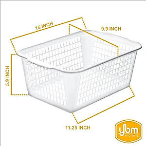 YBM HOME Plastic Perforated Storage Basket Bin Office Drawer, Shelf Desktop Countertop Tray Organizer 32-1184 (1, Pink)
