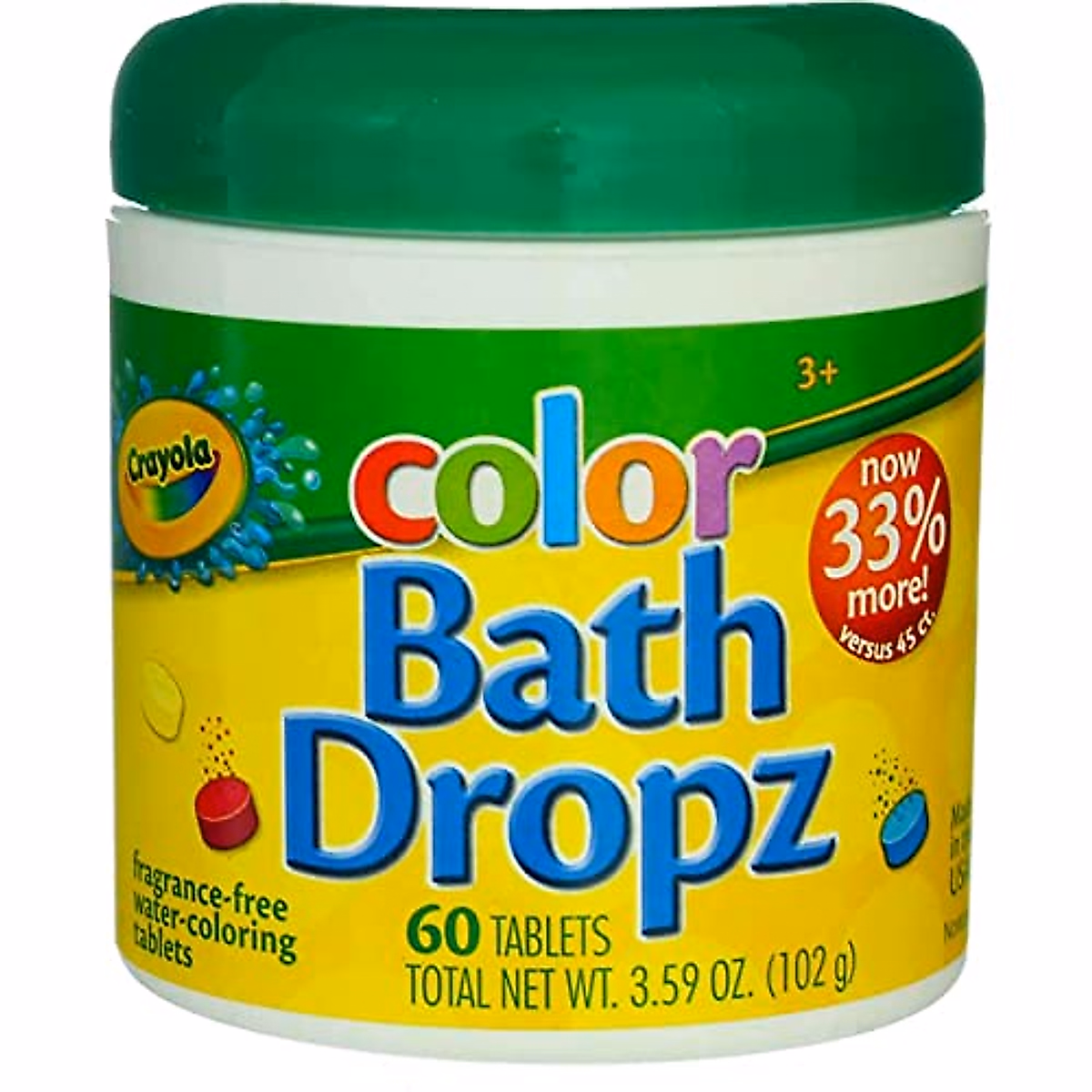 Crayola Color Bath Dropz, Fragrance Free 60 ea(Pack of 2) by Crayola