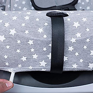 JYOKO Kids Cotton Cover Liner for car seat Compatible with Graco 4Ever DLX 4-in-1 (Cover, White Star)