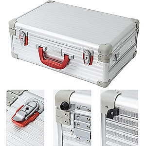 JC Barber 6 Clippers Sliding Tray Hard Travel Storage Case Organizer for Hair Stylist Supplies Combs Shears Trimmers Scissors. Professional Barber Travel Suitcase. Salon Hair Cutting Grooming Kit