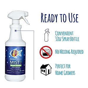 FOOP Mist - Organic Foliar Spray Made from Fish Manure (with Fresh Minty Scent) | Corrects & Prevents Plant Nutrient Deficiencies | Ready to Use, No Mixing Required (32oz)
