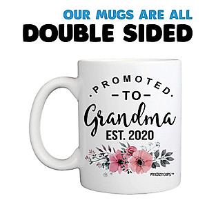 Promoted To Grandma 2020 Coffee Mug - 11oz Cup New Mommy To Be Gift Mug For Parents, Mothers, Inlaws, Stepmom, Grandmothers - Pregnancy Surprise Announcement Mug