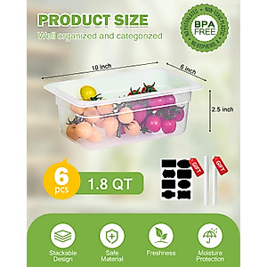 1/9 Size&2.5 Inch Translucent NSF Food Pan: 9 PCS[Total Seal] [Hot&Cold Resistant] Food Storage Containers with Lids, Topping Salad Bar Container (BPA-FREE)