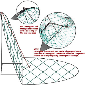 20" Pigeon Trap Sparrow Trap Animal Trap for Birds Rabbits Squirrels Mice Hawks Rats Moles, Professional Bird Trap for Hunting, Bird Catching Net to Protect Your Plant Farm (Will Harm Animals)