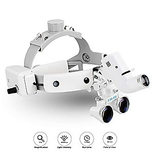 Binocular Loupes Glasses Headband Magnifier with LED Light 3.5X-420