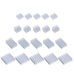 GeeekPi Heatsink for Raspberry Pi 4, 20PCS Pi 4 Aluminum Heatsinks with Thermal Conductive Adhesive Tape for Raspberry Pi 4 Model B (Raspberry Pi Board is Not Included)