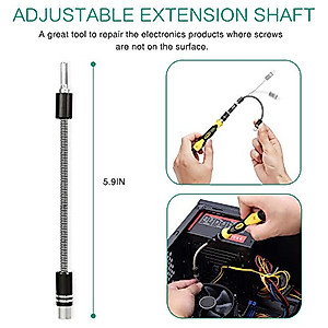 ORIA Precision Screwdriver Kit, 60 in 1 with 56 Bits Screwdriver Set, Magnetic Driver Kit with Flexible Shaft, Extension Rod for Mobile Phone, Smartphone, Game Console, Tablet, PC, Yellow