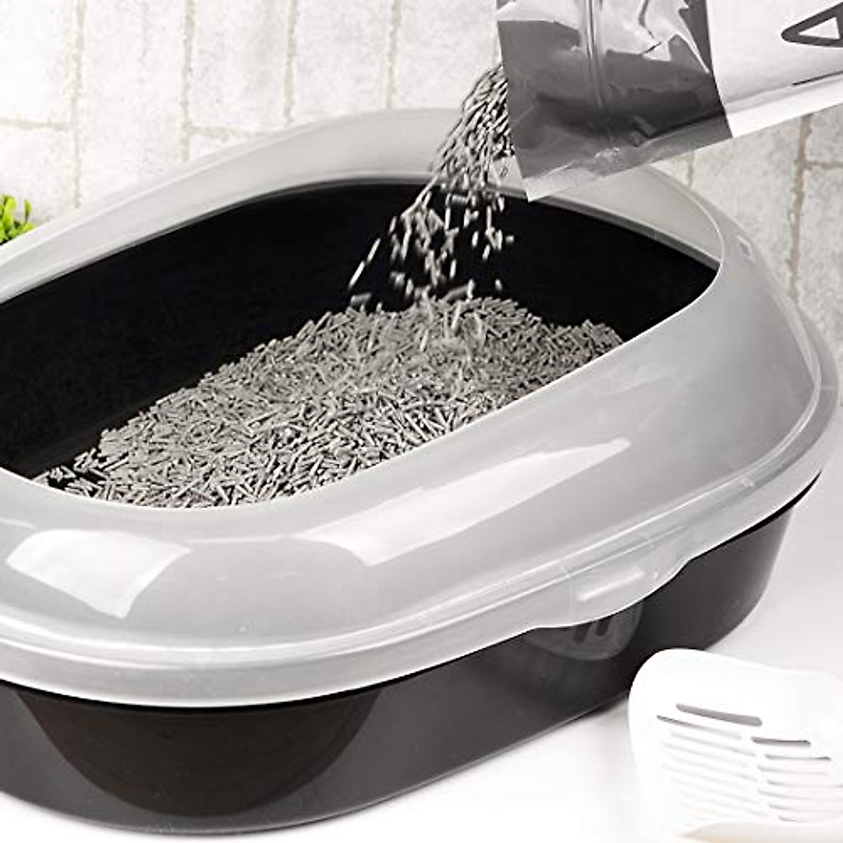 I AM TOFU - Tofu Cat Litter, Natural Flushable Extra Clumping Pellet Litter (10 lb Bag, Charcoal)