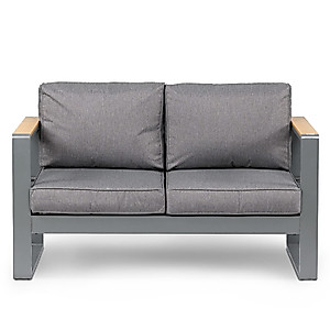 BPS Patio Furniture Loveseat Aluminum Sofa Couch Deep Seat - All-Weather Resistant Outdoor Conversation Set with Thick Cushions