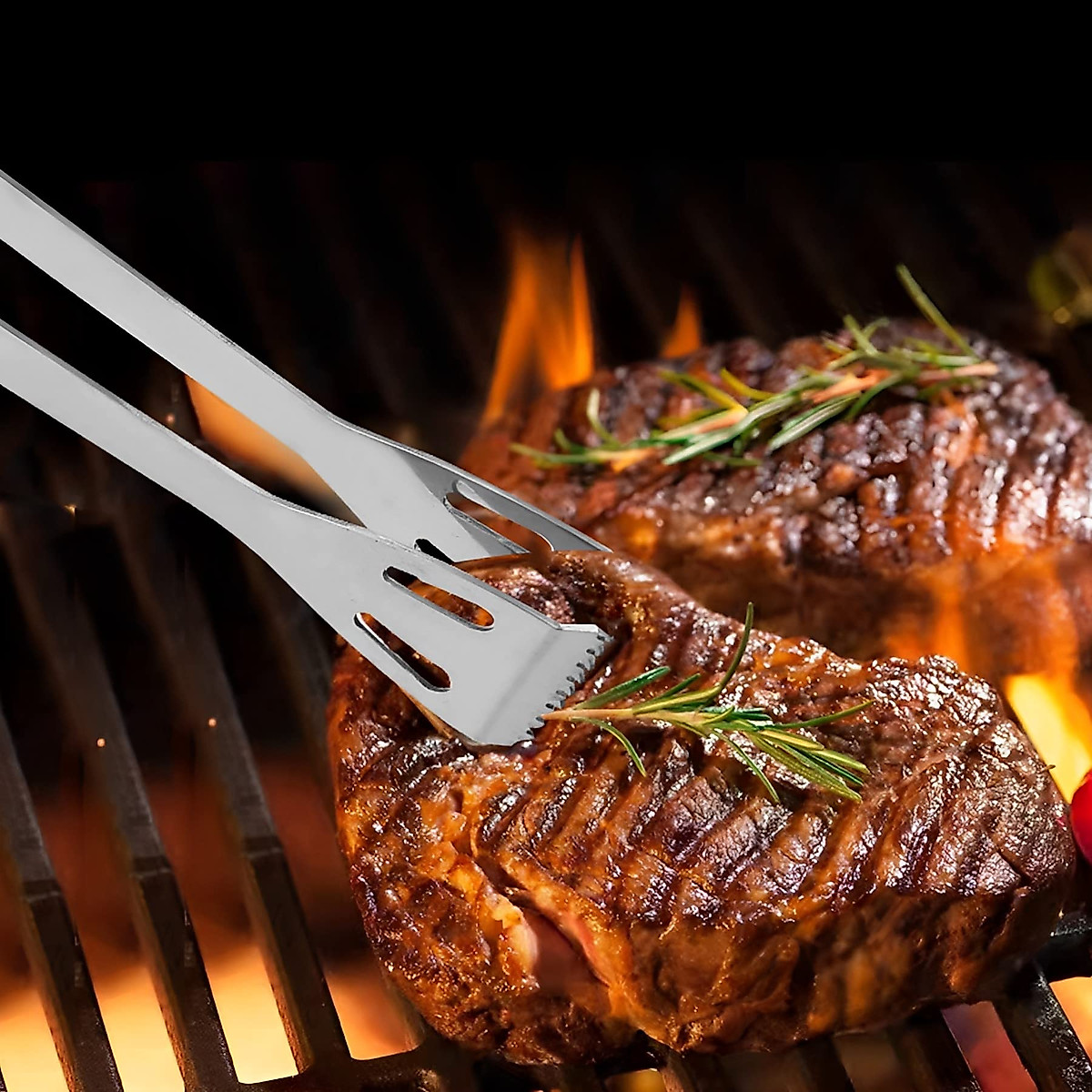 Grill Accessories Set BBQ Gifts - 18PCS Flat Top Barbecue Tools Kit for Camp Chef - Grilling Accessories for Outdoor Grill for Men - Stainless Steel Utensils Set with Spatula Fork Tongs