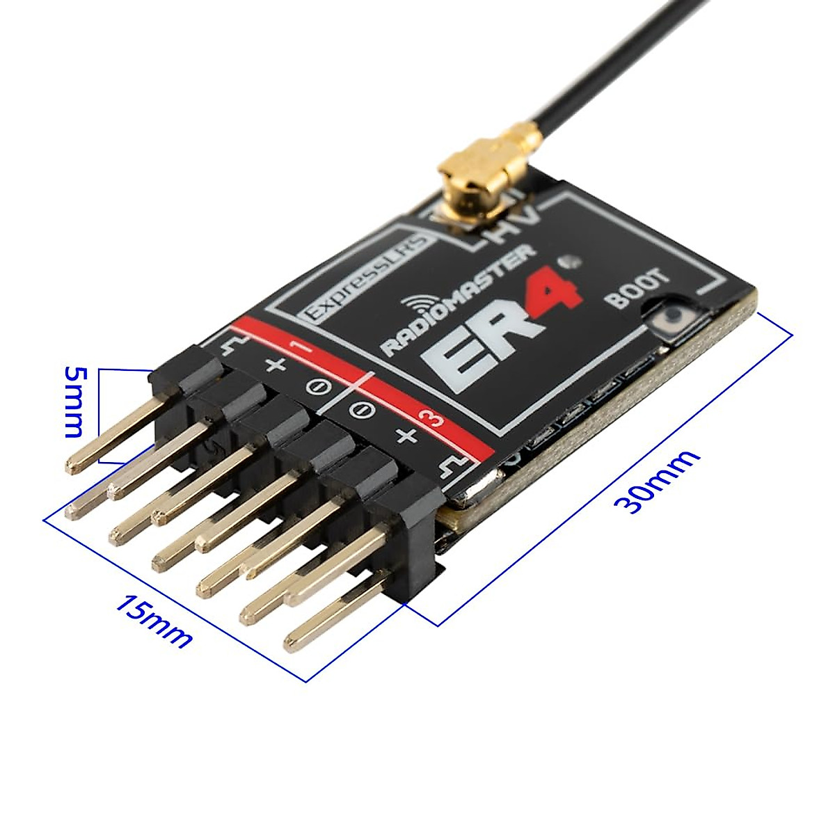 Radiomaster ER4 PWM Mini Receiver 2.4G 4CH 10mw ExpressLRS Support Voltage Telemetry WiFi Update for Aircraft Boat Car