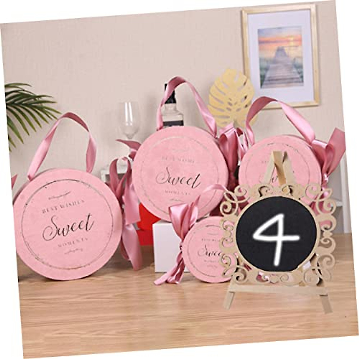 DECHOUS 3pcs Small Blackboard Wedding Easel Chalkboard Mini Table Blackboards Table Blackboard with Stand Tabletop Blackboard Mini Blackboard Easel Wood Office Price Tag Rewritable