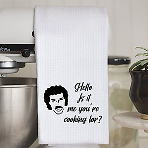 WCGXKO Hello is It Me You're Cooking for Printed Funny Kitchen Towel Dish Towel (You're Cooking for Towel)