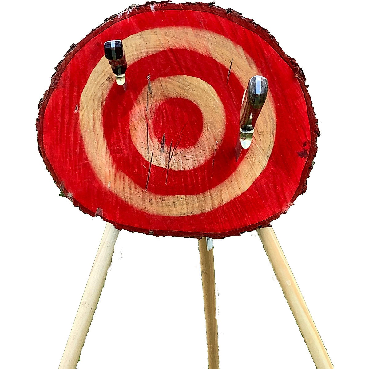 LJ's Log Targets 16" Throwing Knife Target Axe Throwing Target 16” x 4.5” x 4.5’ sturdy, real wood, throwing knives target board, ax throwing target, throwing axe target, knife throwing target board