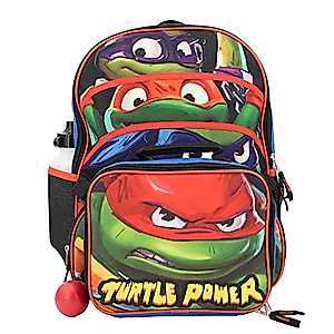 AI ACCESSORY INNOVATIONS Teenage Mutant Ninja Turtles 4 Piece Backpack Set, Kids 16" School Bag with Front Zip Pocket, TMNT Travel Bag