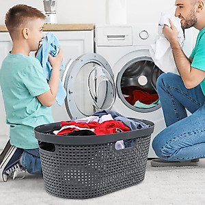 Tstorage 42 L Plastic Laundry Basket, Plastic Dirty Clothes Hampers, 4 Packs