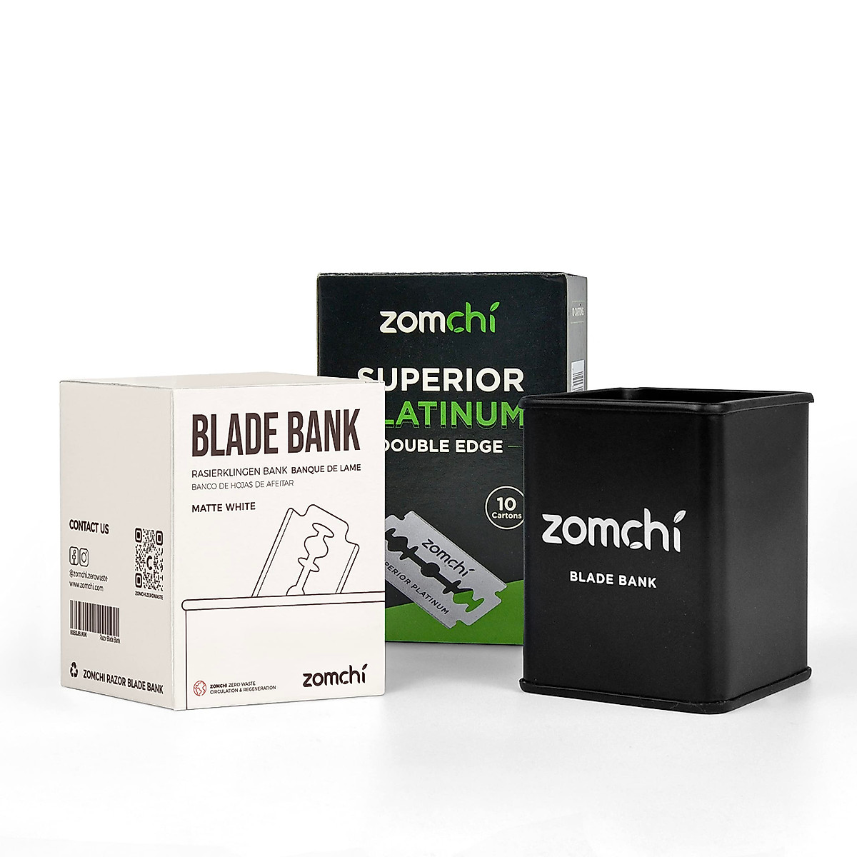 Zomchi Razor Blade Bank for Safety Razor Blade Storagement with 50 Counts Safety Razor Blades
