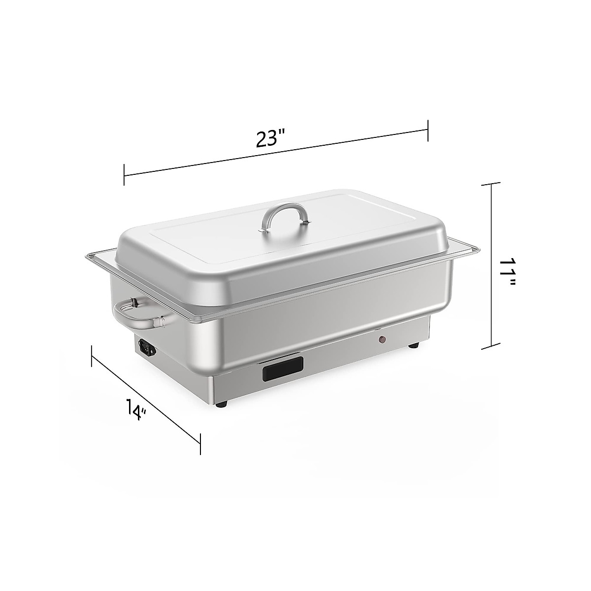 Electric Chafing Dish Buffet Set, 9QT Buffet Servers and Warmers Stainless Steel, Commercial Food Warmer with 1 Full-Size Pan & 2 Half-Size Pan, Temperature Control Display for Parties, Catering