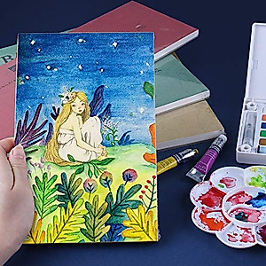 BAOHONG Artists' Watercolor Painting Block, Pack of 2, 40 Sheets 100% Cotton, Acid-Free, 140LB/300GSM, Cold Press Textured, Ideal for Watercolor Techniques, Colored Pencil and Pastel