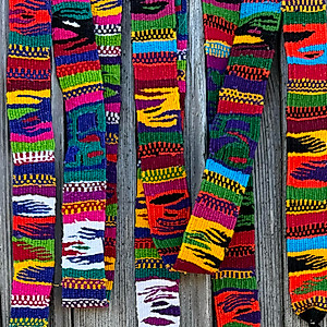 Mayan Arts Single Long Belt Strap, Hat Band, Hatband, Handmade in Textile, Bright Multi Color 55 x 1.25 Inches