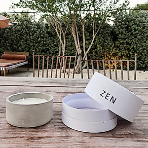 Generic Zen Candles - Concrete Plant Pot Decor Reusable Amber Wood Jasmine Baccarat Rouge Sandalwood Violet Le Labo Santal Oud Vanilla Bond Nomad Musk Rose (Oud & Vanilla, Medium), Gray
