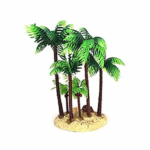 TEHAUX Plastic Coconut Palm Tree Miniature Plant Bonsai Craft Micro Landscape DIY Decor