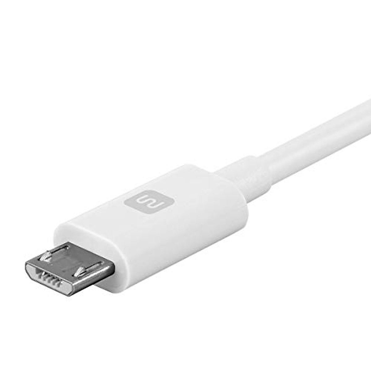 Monoprice USB-A to Micro B Cable - 3 Feet - White, Polycarbonate Connector Heads, 2.4A, 22/30AWG - Select Series