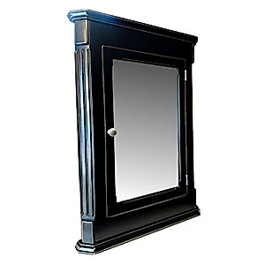 Ludwig Black Vintage Recessed Medicine Cabinet/Solid Wood & Handmade