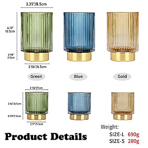 Makeup Brush Holders Organizer for Vanity Countertop Crystal Cosmetic Makeup Brush Glass Brushes Storage Holder Retro Eyeliners Eyebrow Pen Pencil Holder Organizers (S+L,Green)