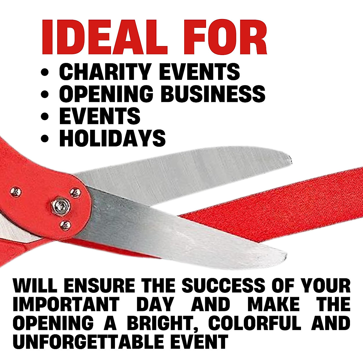 Red Ribbon Cutting Ceremony Kit – 20 Inch Giant Scissors and Ribbon Giants Ribbon Cutting Scissors with Red Ribbon Grand Opening Ribbon and Scissors for Special Events Inaugurations and Ceremonies