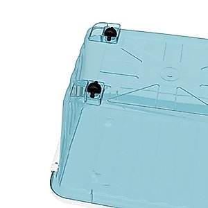 Cetomo 55L*6 Plastic Storage Box,Clear Blue, Tote box, Organizing Container with Durable Lid and Secure Latching Buckles, Stackable and Nestable, 6Pack, with Buckle