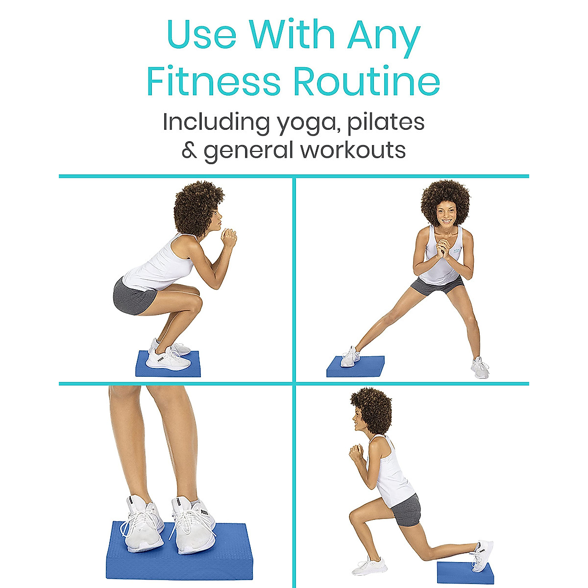 Vive Balance Pad - Foam Large Yoga Mat Trainer for Physical Therapy, Stability Workout, Knee and Ankle Exercise, Strength Training, Rehab - Chair Cushion for Adults, Kids, and Travel