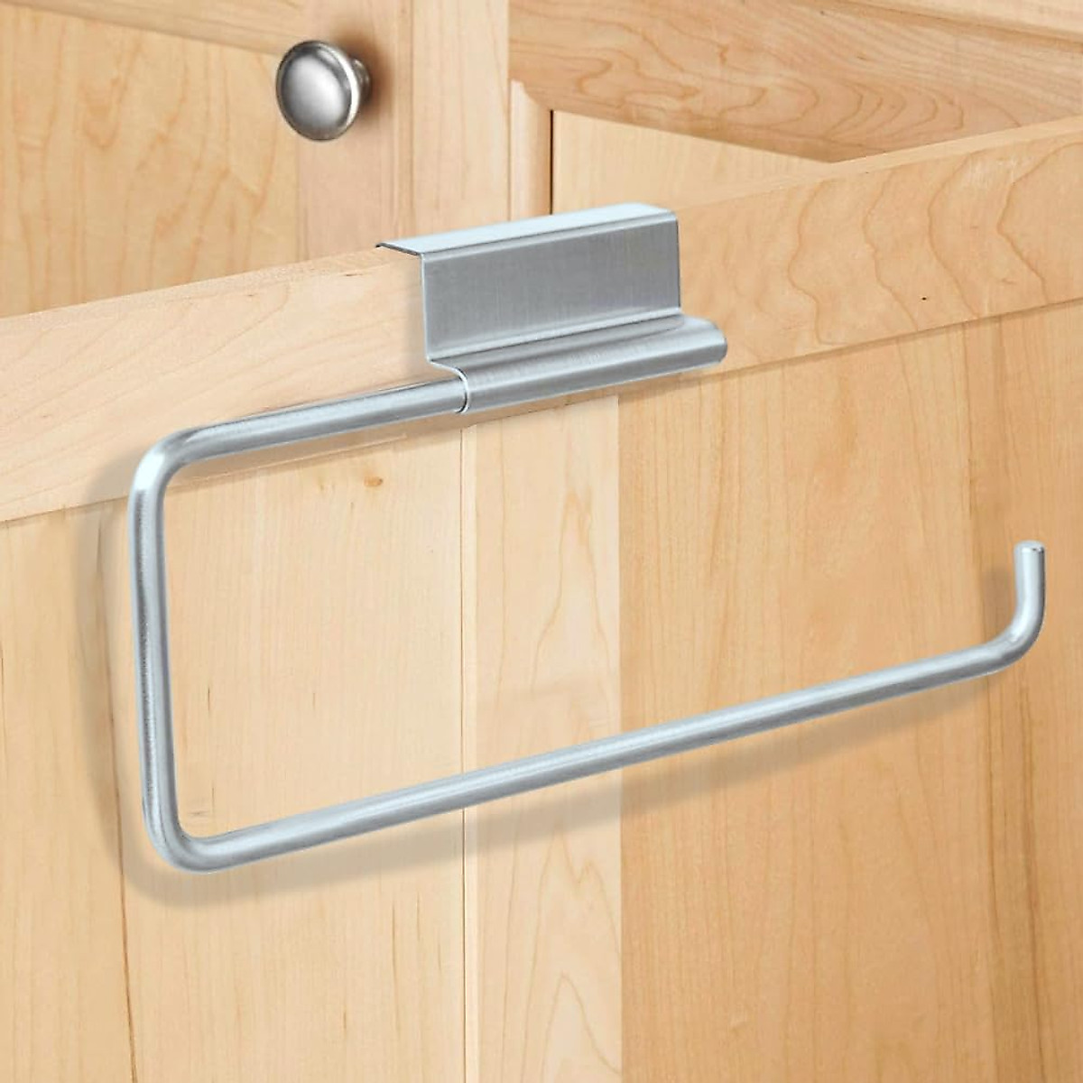 COMFECTO Over The Cabinet Door Paper Towel Holder for Kitchen Bathroom, Stainless Steel 12 Inch Paper Towel Roll Holder