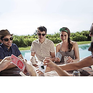 LotFancy Pinochle Playing Cards, 2 Decks of Cards, Blue and Red, Special 48 Card Deck