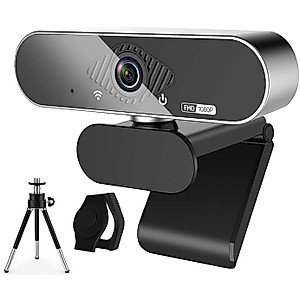 OITTIRA Webcam, 1080P Pro HD Webcam with Stereo Microphone, 110° Wide Angle, Privacy Cover, Tripod, for Conferencing, Live Streaming, Recording, Compatible with Skype/Zoom/YouTube【Upgraded Version】