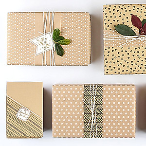 Aimto Wrapping Paper Birthday Wrapping Paper Sheets,Kraft Gift Wrapping Paper Set, for Birthday, Party,DIY Decorations, Baby Shower Wrap,4 Sheets-20 X 28 inches