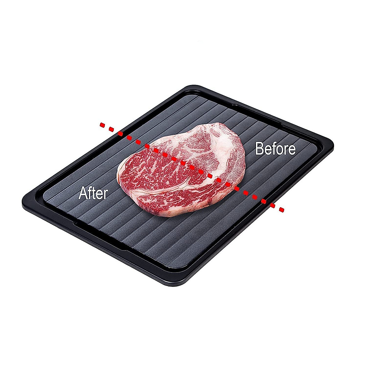 Generic Fast Defrosting Tray Frozen Meat, Heat Conduction Tray, Thawing Board Frozen Food, Thaw master tray non electrical, large drip tray, Oil Brush, Food Tong, Cleaning Sponge and Ice Cream Spoon