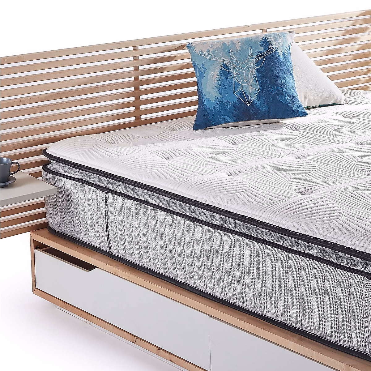 Mellow 12 Inch EIRA Hybrid Mattress Queen - Pocket Spring Gel Memory Foam, Plush Pillow Top, OEKO-TEX and CertiPUR-US certified