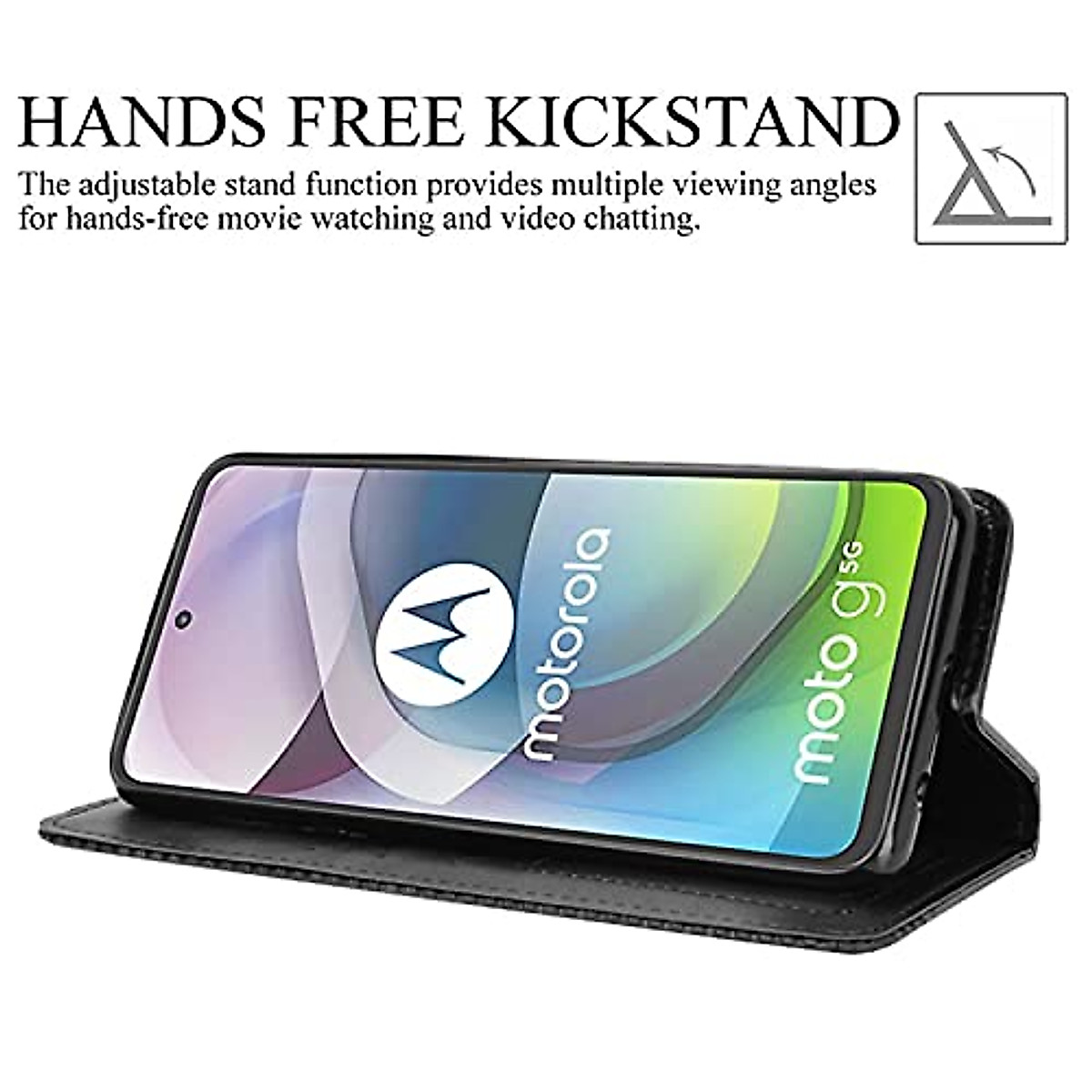 HualuBro Motorola One 5G Ace Case, Retro PU Leather Full Body Shockproof Wallet Flip Case Cover with Card Slot Holder and Magnetic Closure for Motorola Moto One 5G Ace 2021 Phone Case (Black)