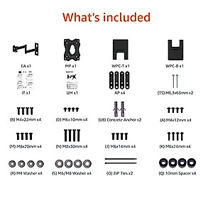 Amazon Basics Full Motion TV Wall Mount fits 12-Inch to 40-Inch TVs and VESA 200x200