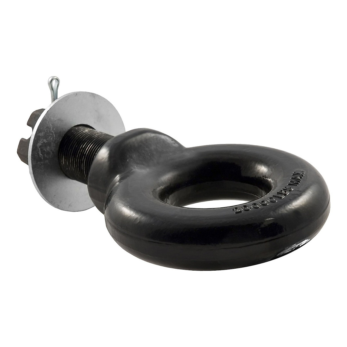 CURT 48520 Black Steel Pintle Hitch Lunette Ring with Swivel Castle Nut, 2-1/2-Inch ID, 20,000 lbs