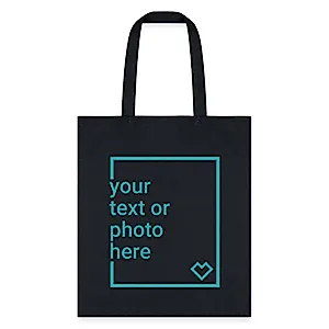 Spreadshirt Custom Bag Add Your Own Text or Image Personalized Tote Bag, black